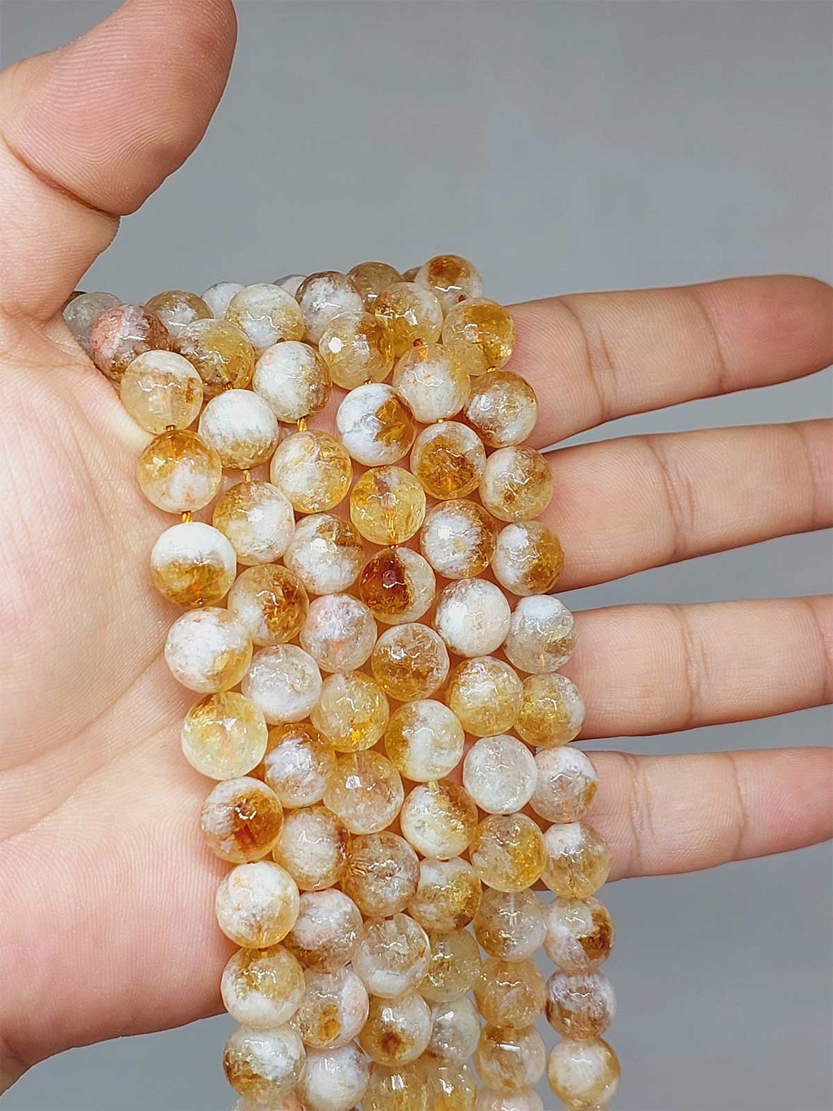 Sitrin Taşı Açık & Koyu Karışık Renk Faset Kesim Dizi 10mm (35-36cm ...