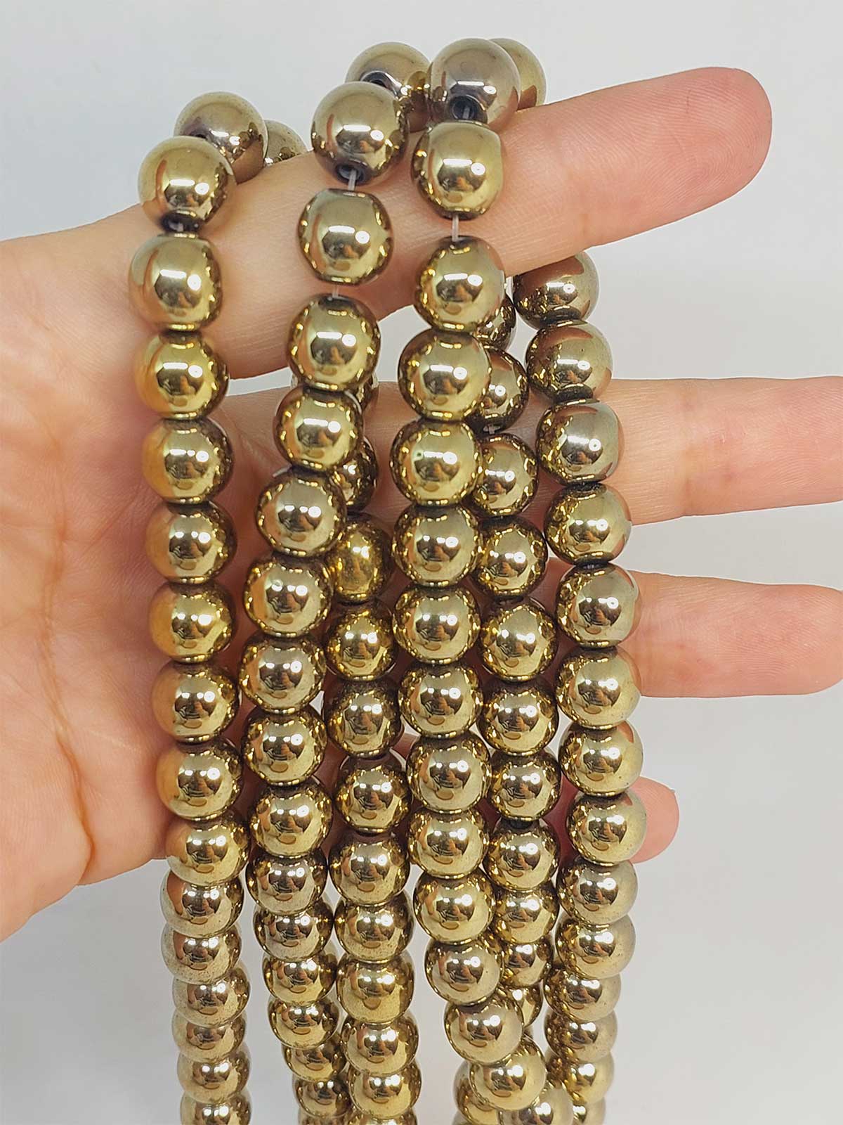 Hematit Taşı YARIM Dizi 10mm (48106) (18cm uzunluğundadır) - Yasamtohumu.com